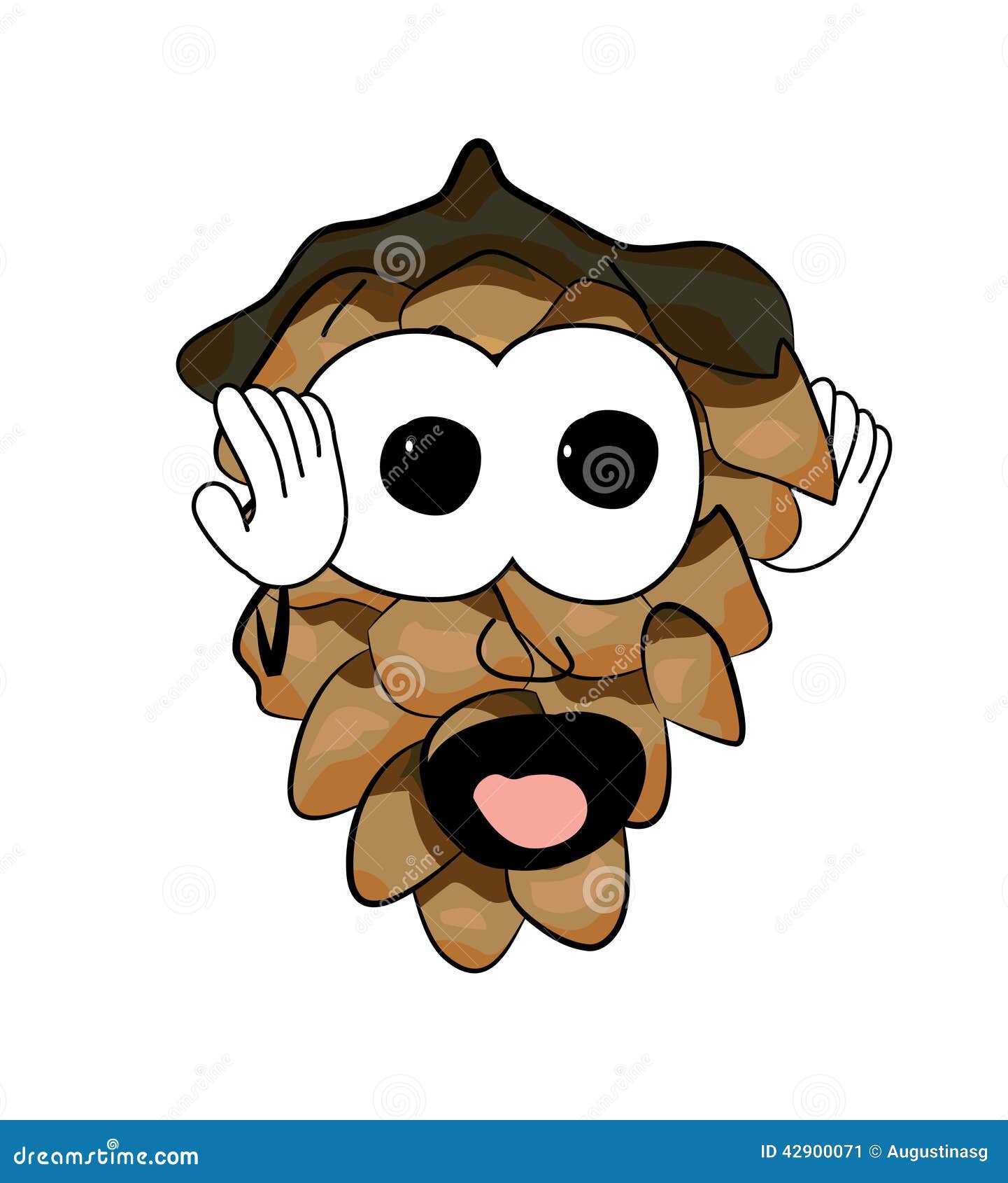 Scared Pine Cone Cartoon Character Stock Illustration - Illustration of ...