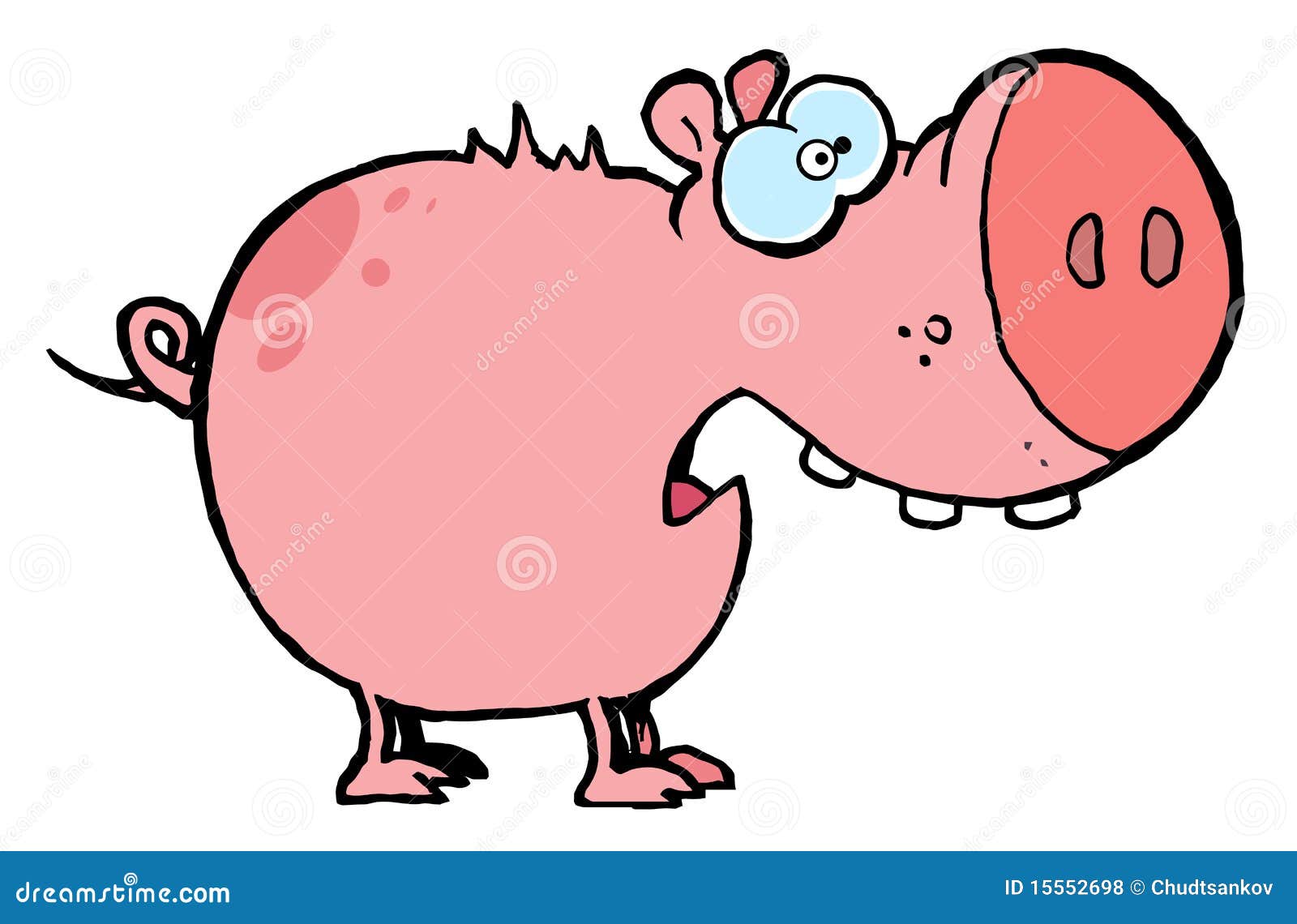 Scared pink pig stock vector. Illustration of design - 15552698