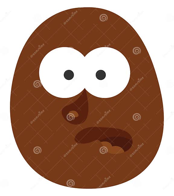 Scared potato, icon stock vector. Illustration of graphic - 261078242