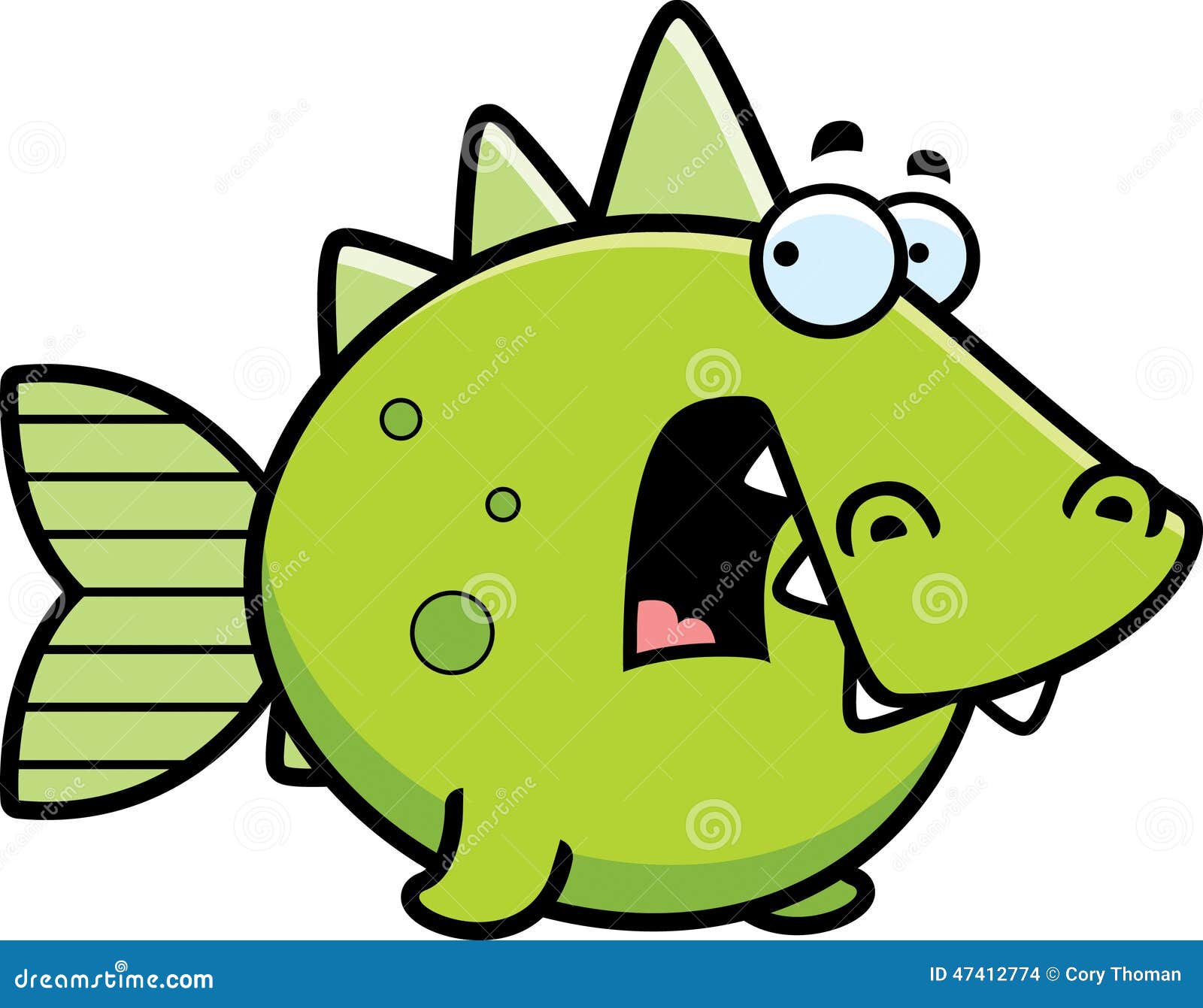 Scared Prehistoric Fish stock vector. Illustration of fear - 47412774