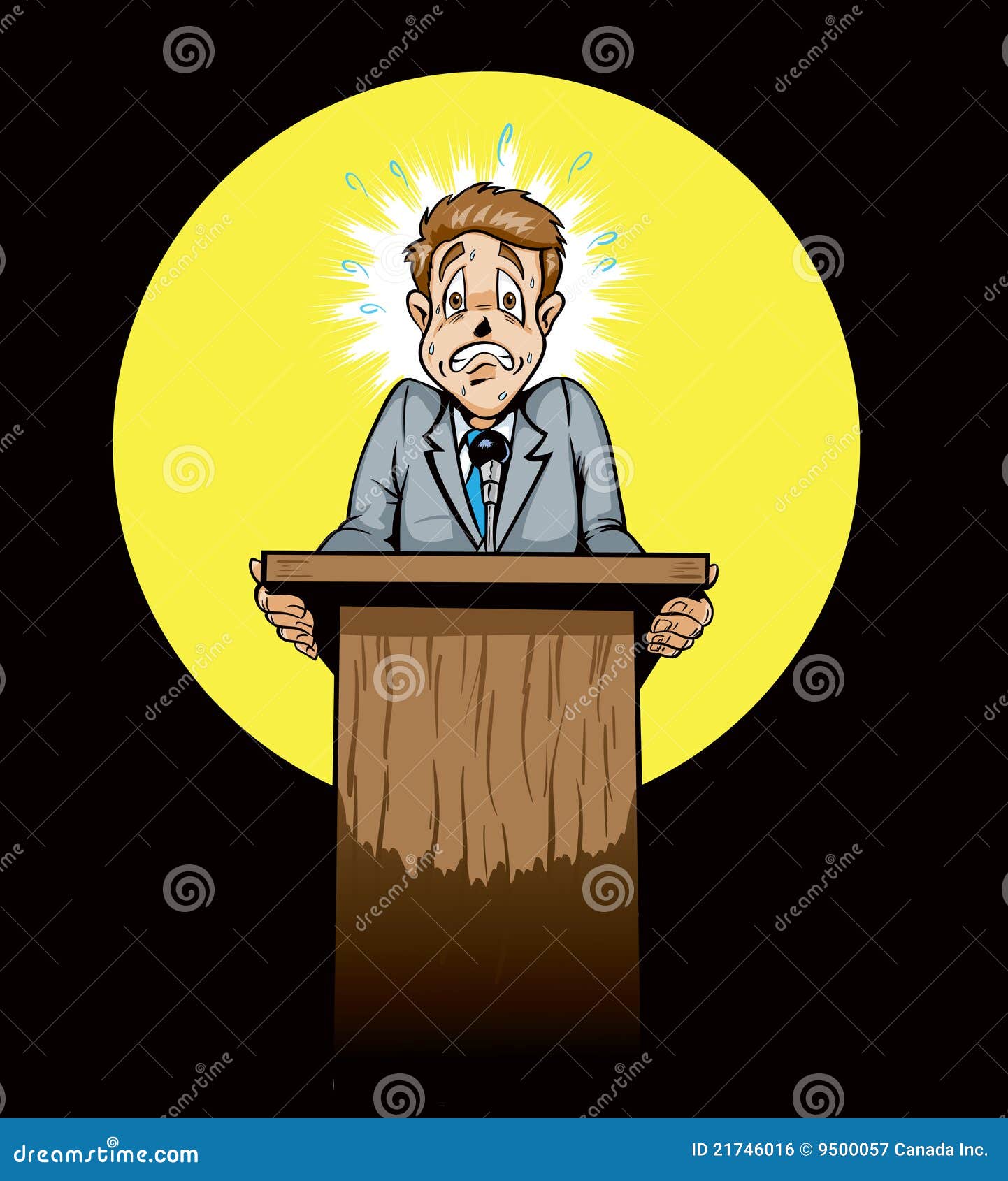 Scared Public Speaker/politician Stock Vector - Illustration of suit ...