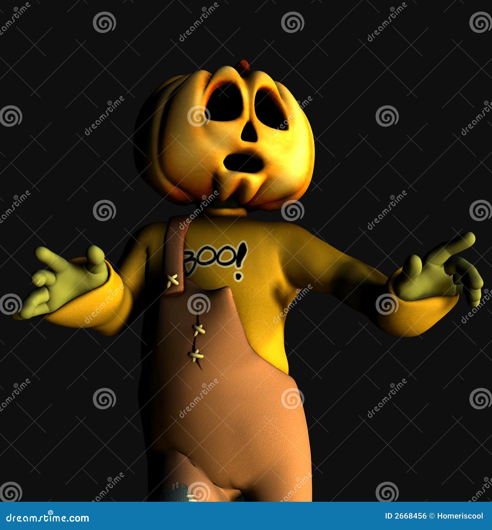 Scared Pumpkin Halloween Man Stock Illustration - Illustration of ...