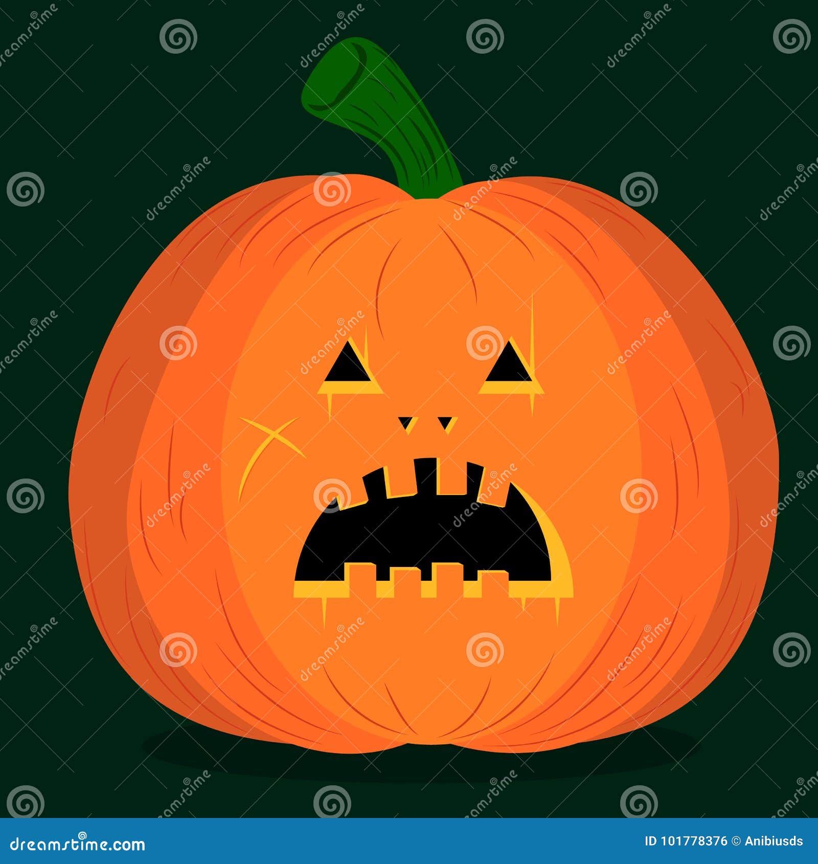 Scared pumpkin, vector stock vector. Illustration of funky - 101778376