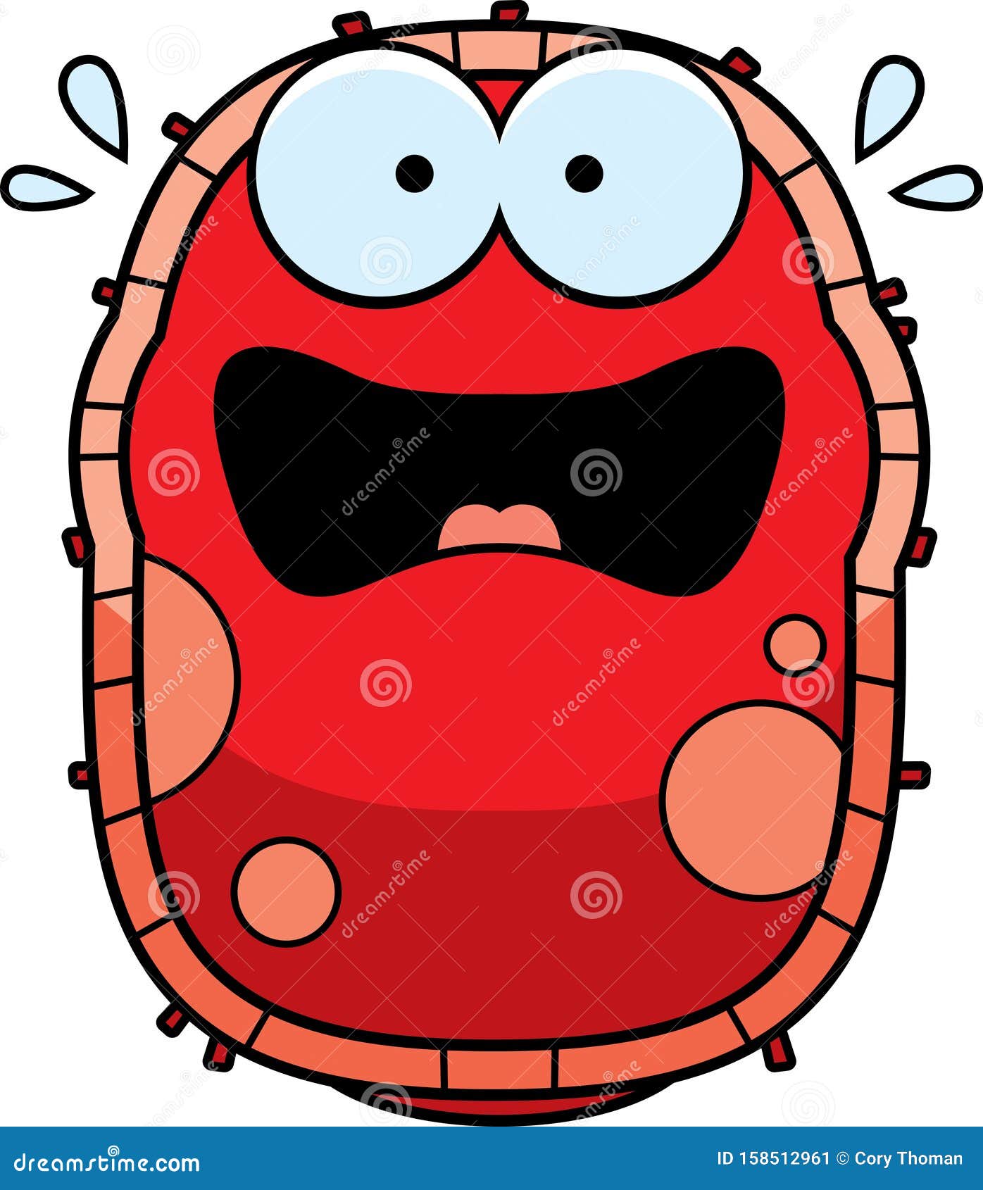 Scared Red Blood Cell stock vector. Illustration of fear - 158512961