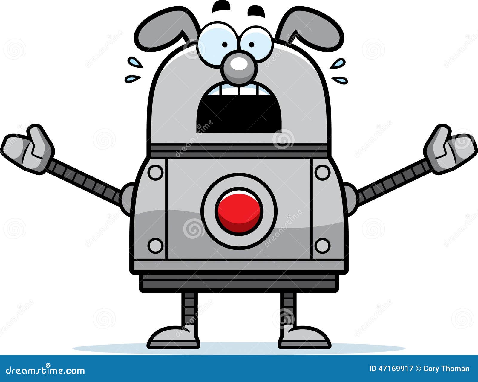 Scared Robot Dog stock vector. Illustration of vector - 47169917