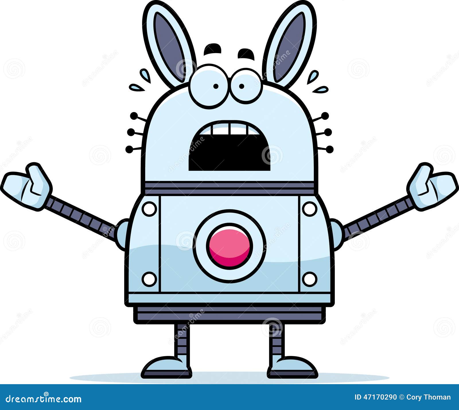 Scared Robot Rabbit stock vector. Illustration of cartoon - 47170290