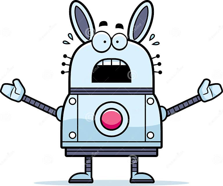 Scared Robot Rabbit stock vector. Illustration of cartoon - 47170290