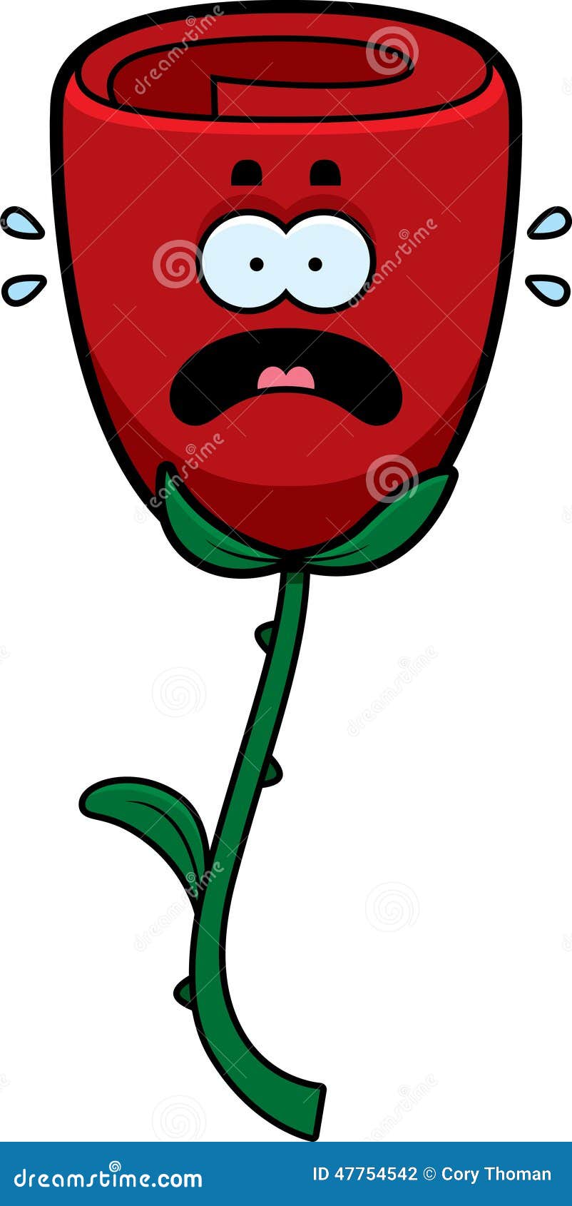 Scared Rose stock vector. Illustration of plant, sweating - 47754542