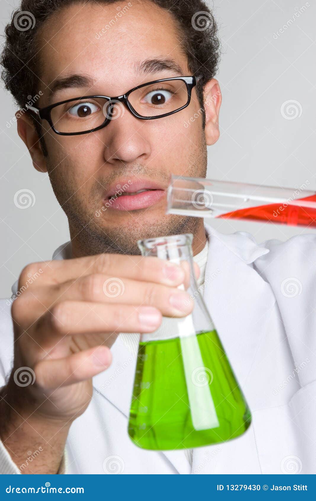Scared Scientist stock photo. Image of glasses, liquid - 13279430