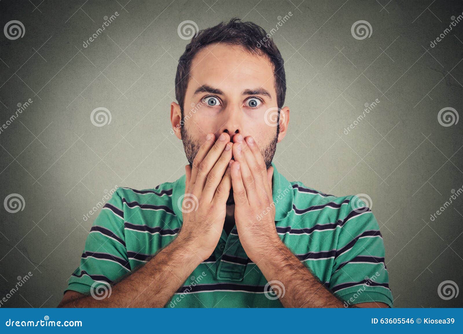 Scared shocked young man stock photo. Image of people - 63605546