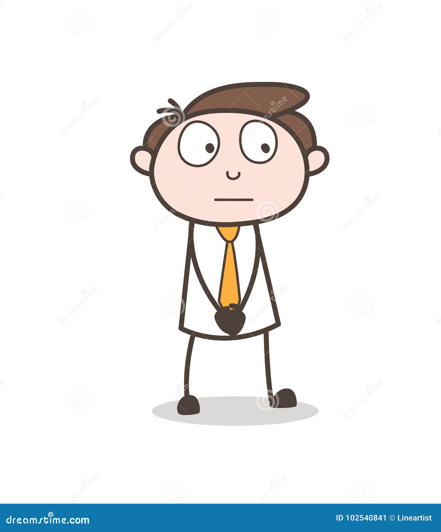 Scared Silent Insurance Agent Standing Pose Vector Illustration Stock ...