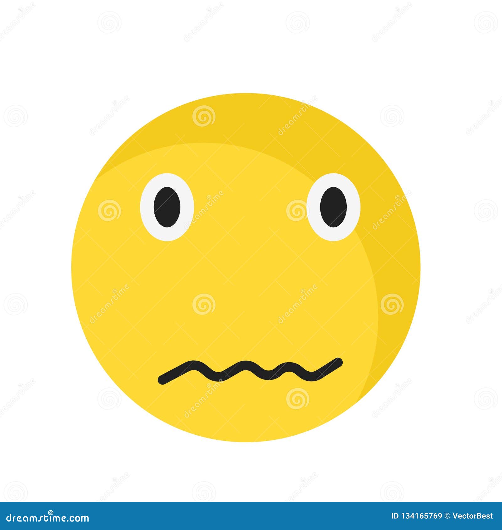 Scared Smile Icon Vector Sign and Symbol Isolated on White Background ...