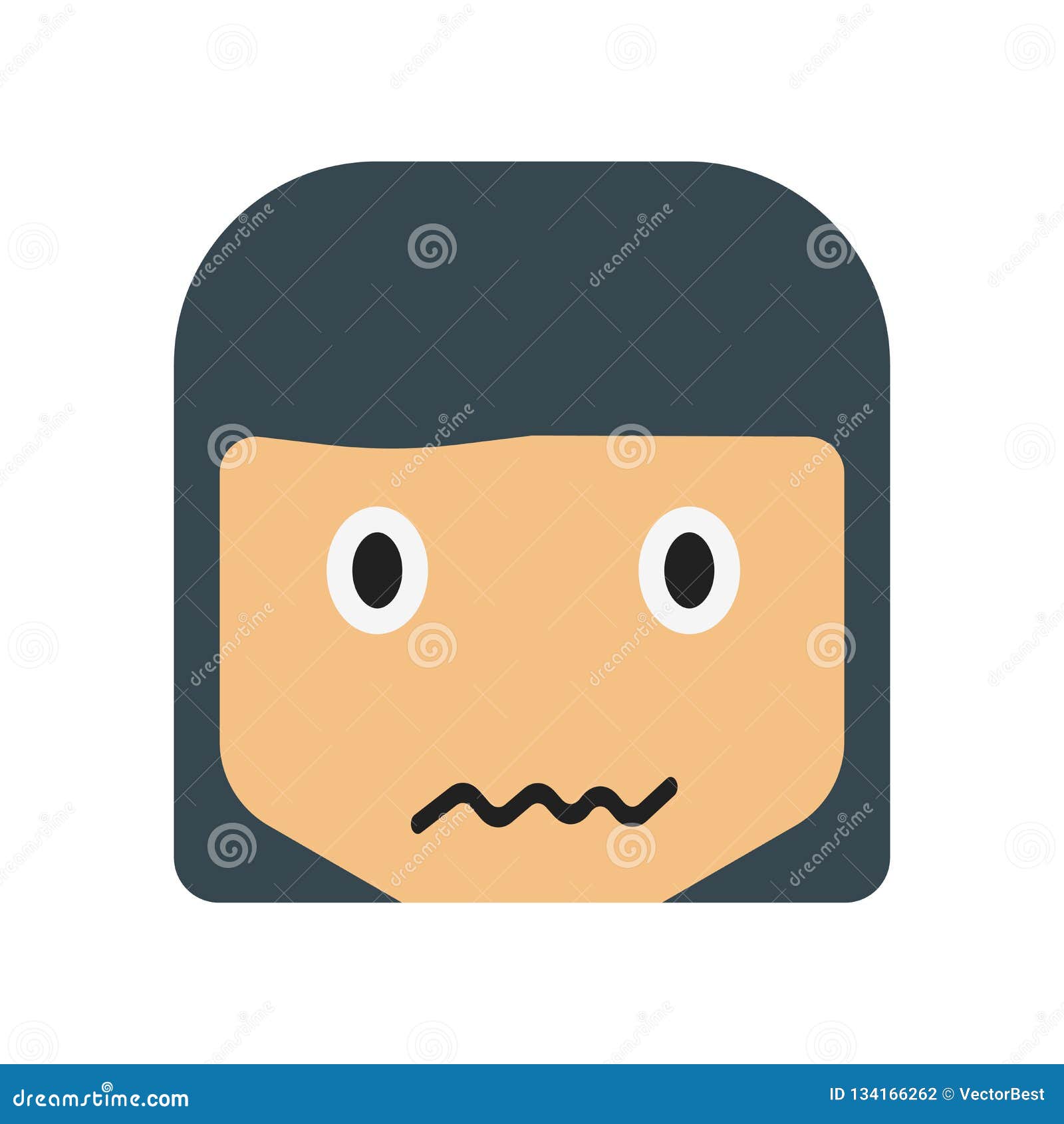 Scared Smile Icon Vector Sign and Symbol Isolated on White Background ...