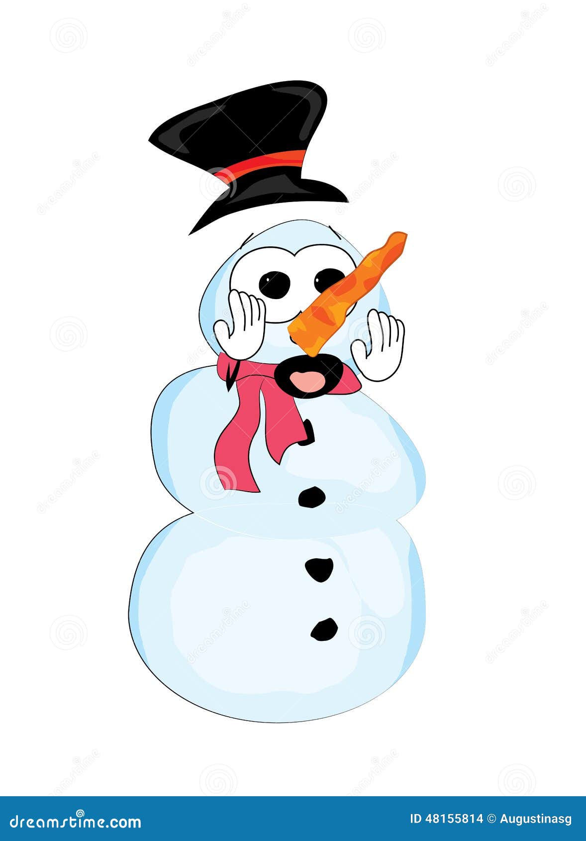 Scared snowman cartoon stock illustration. Illustration of scare - 48155814