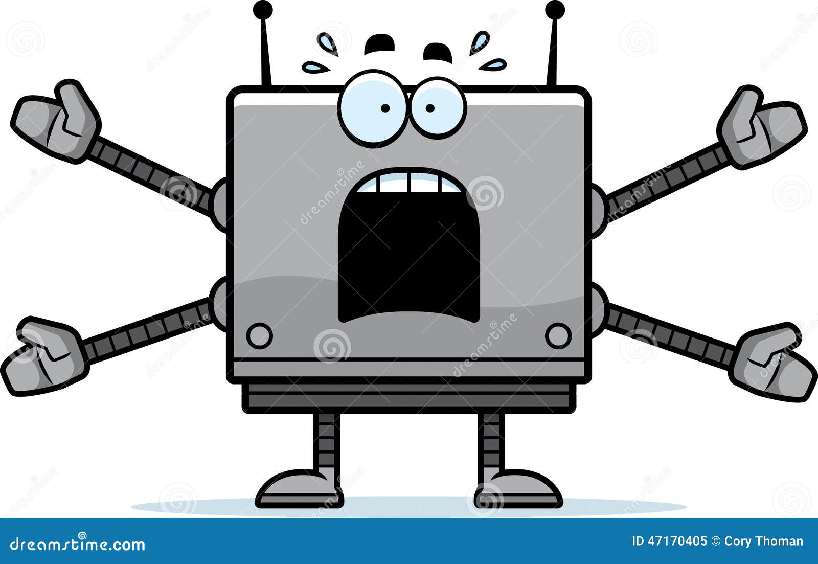 Scared Square Robot stock vector. Illustration of graphic - 47170405