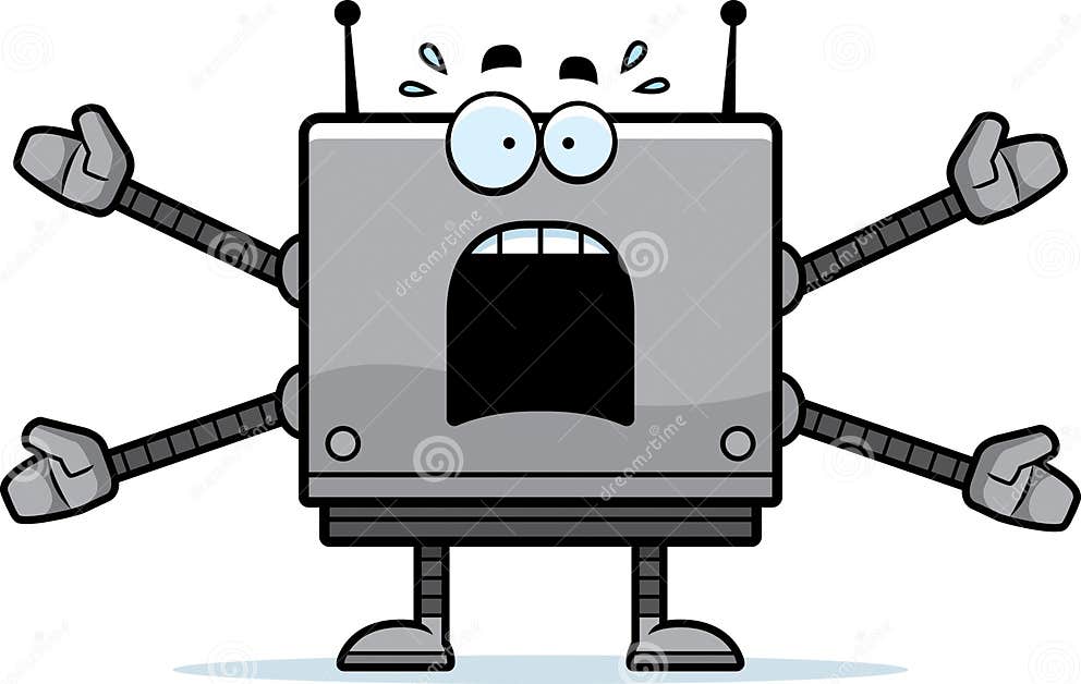 Scared Square Robot stock vector. Illustration of graphic - 47170405