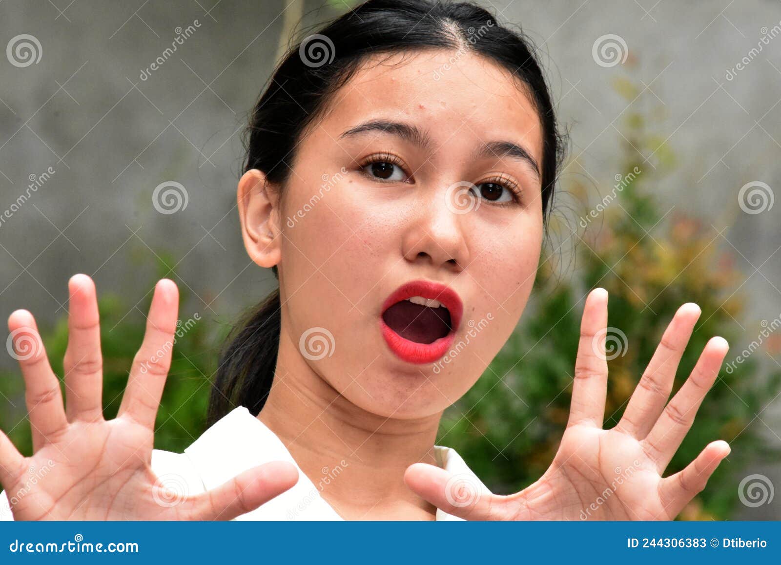 A Scared and Startled Asian Woman Stock Image - Image of scary, adult ...