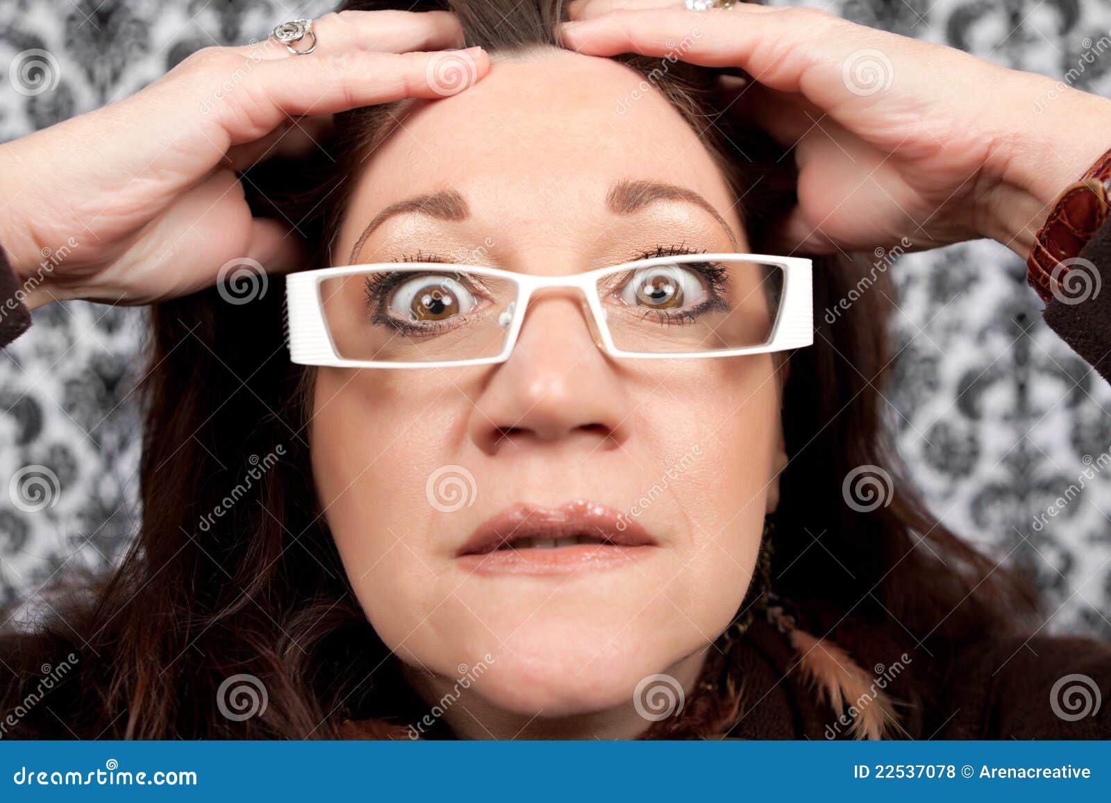Scared and Startled Woman Close Up Stock Photo - Image of adult, face ...