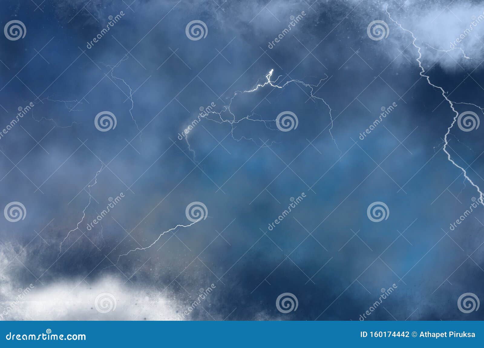 Scared Lightning Far Away In Corn Farm In Monsoon Season Stock Image ...