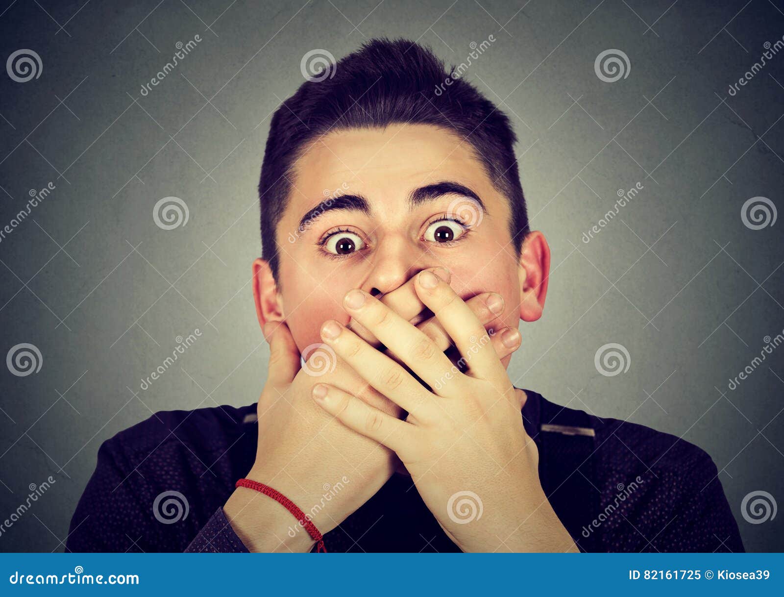 Scared Stunned Shocked Young Man Stock Image Image Of Funny Amazed