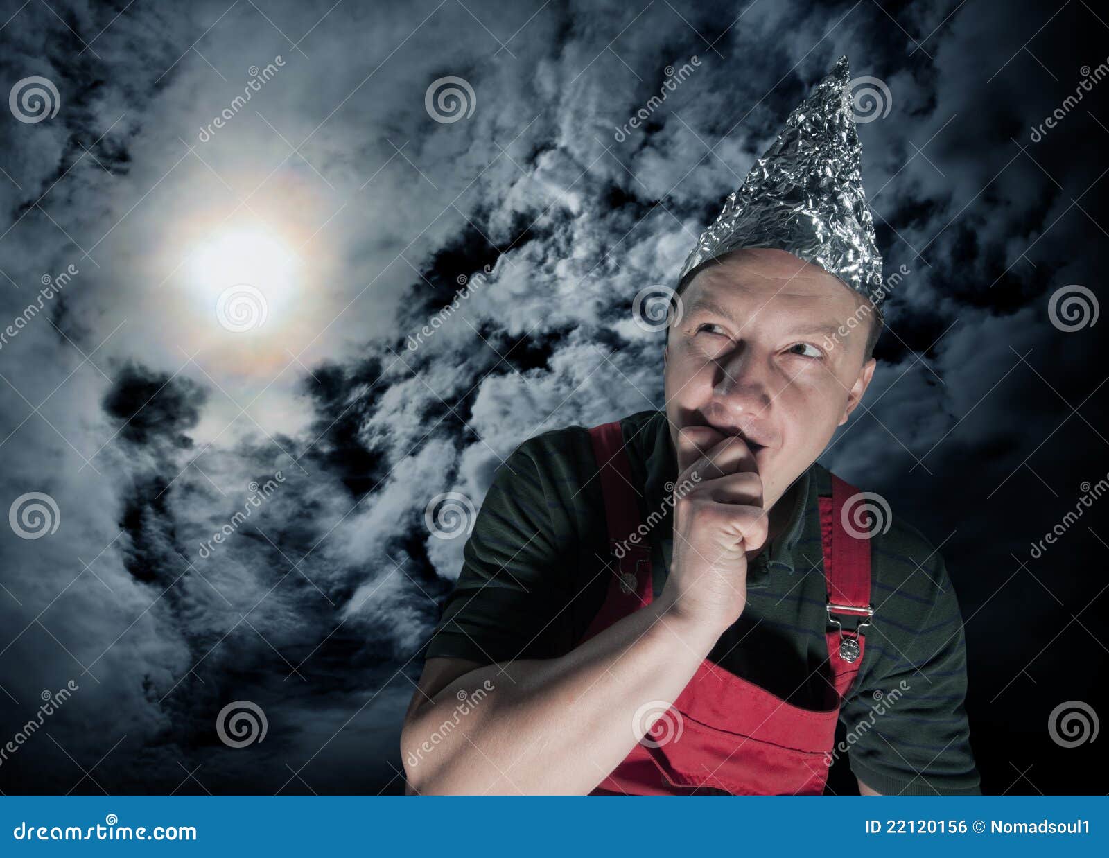 Scared Suspecting Man Waiting for Aliens Stock Photo - Image of ...