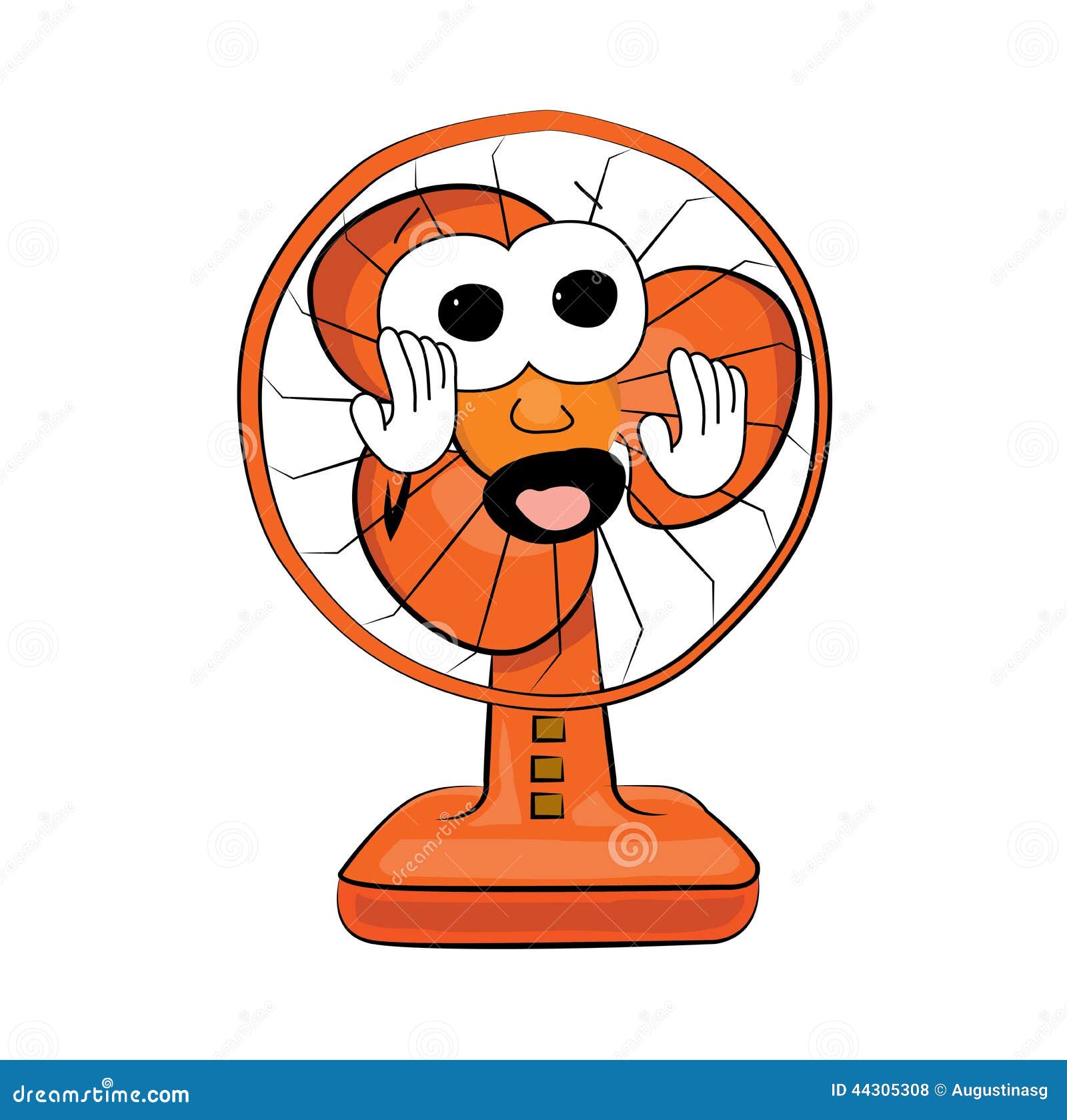 Scared table fan cartoon stock illustration. Illustration of fear ...