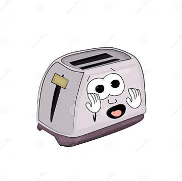 Scared toaster cartoon stock illustration. Illustration of fright ...
