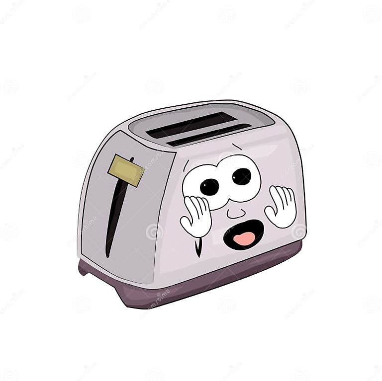 Scared toaster cartoon stock illustration. Illustration of fright ...