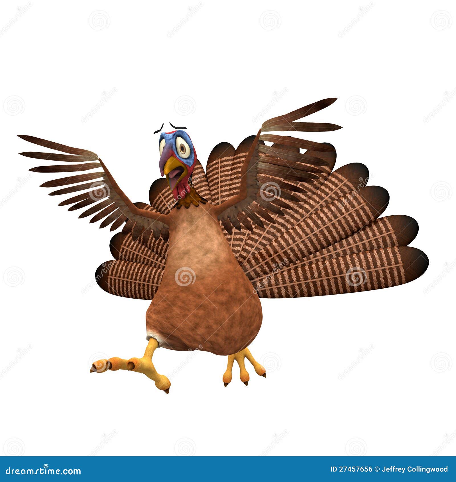 Scared Turkey Funny Vector Cartoon | CartoonDealer.com #78048966