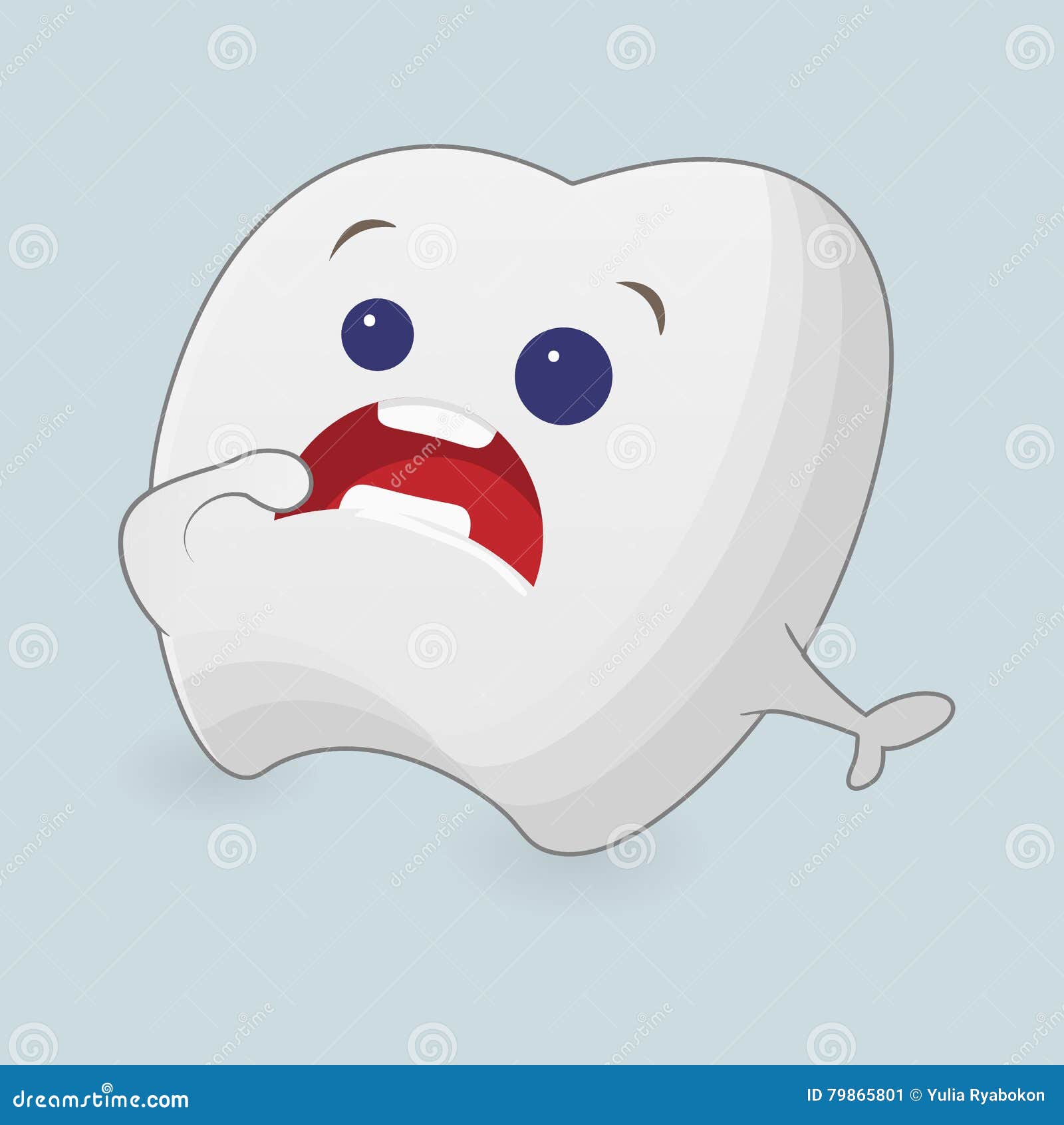 Scared Tooth Cartoon Illustration | CartoonDealer.com #79865801