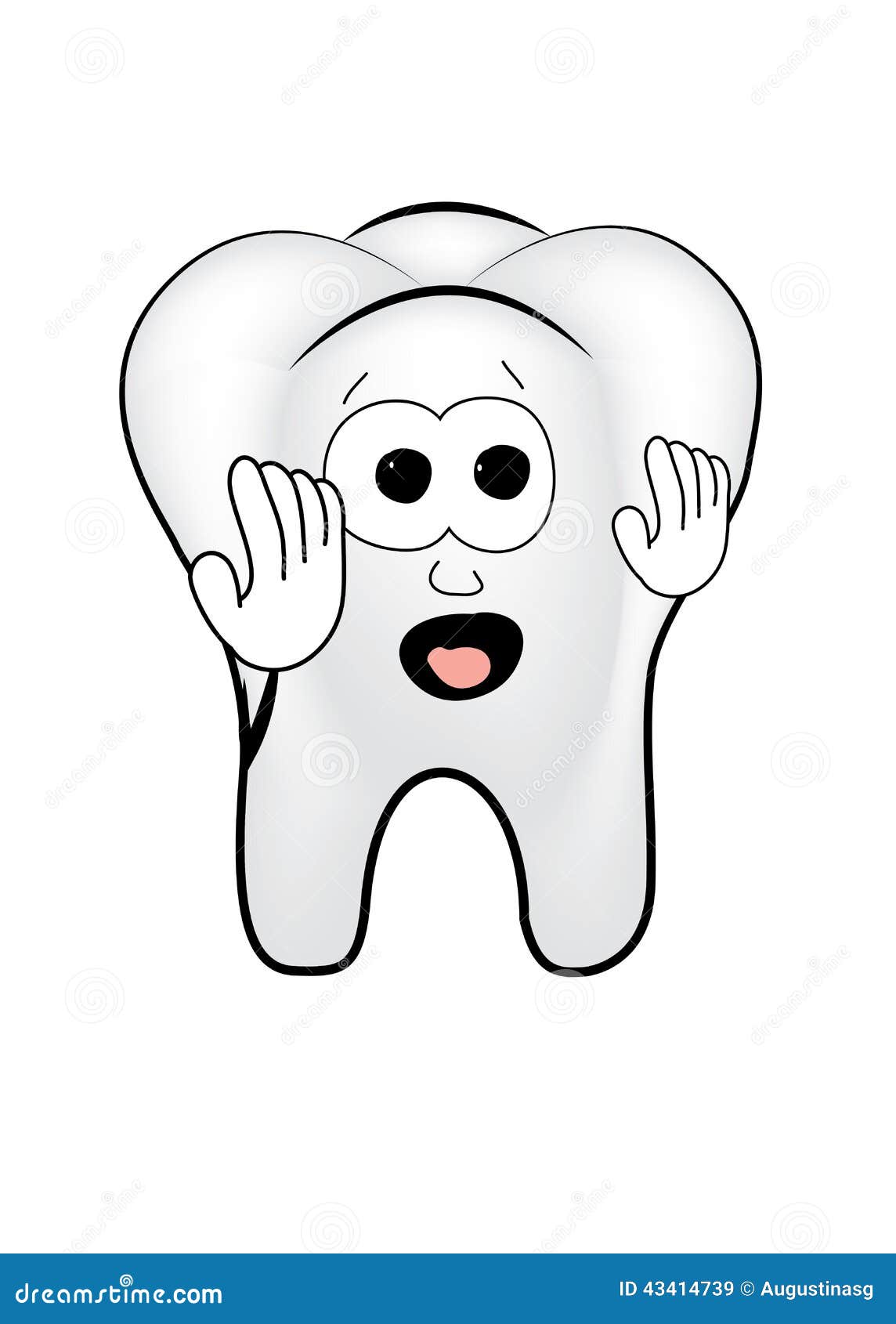 Scared Tooth Cartoon Stock Illustration - Image: 43414739