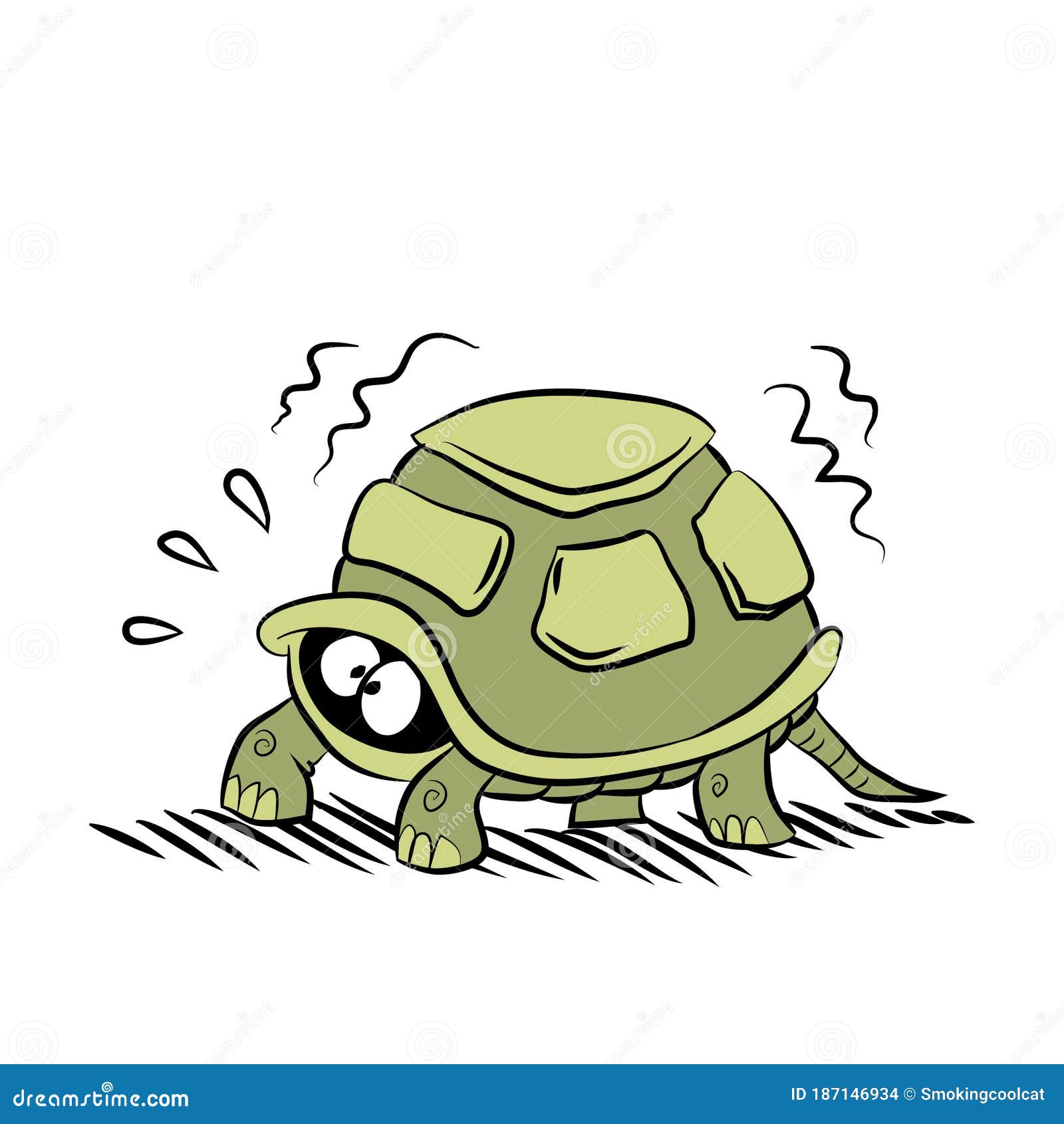Scared Turtle Hiding Inside Shell Stock Vector - Illustration of ...