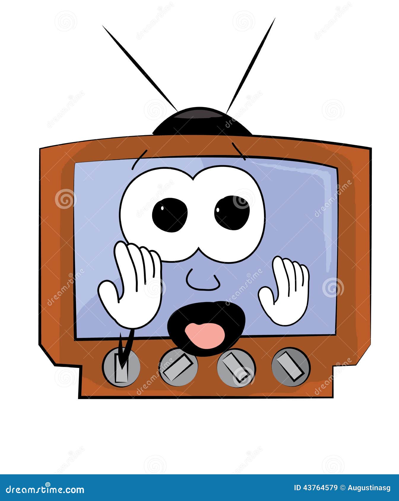 Scared tv cartoon stock illustration. Illustration of televizion - 43764579