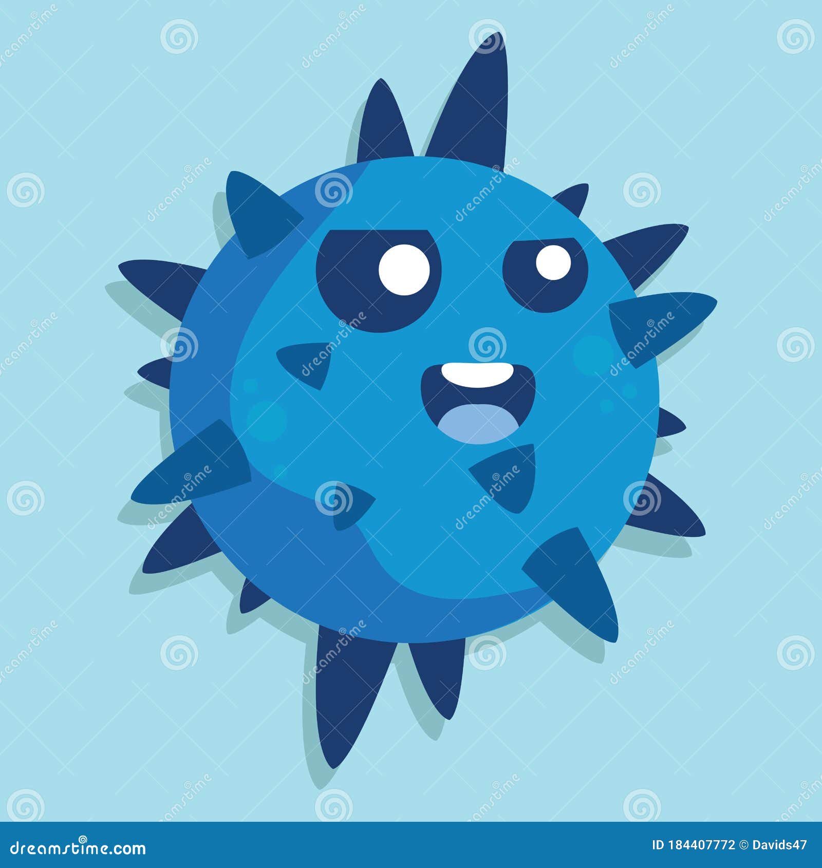Scared virus cartoon stock vector. Illustration of cute - 184407772