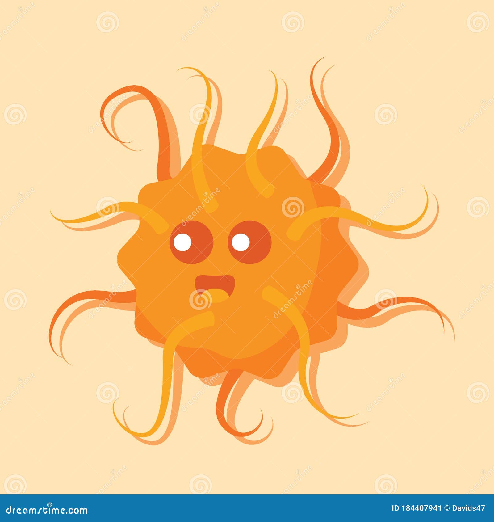 Scared virus cartoon stock vector. Illustration of world - 184407941