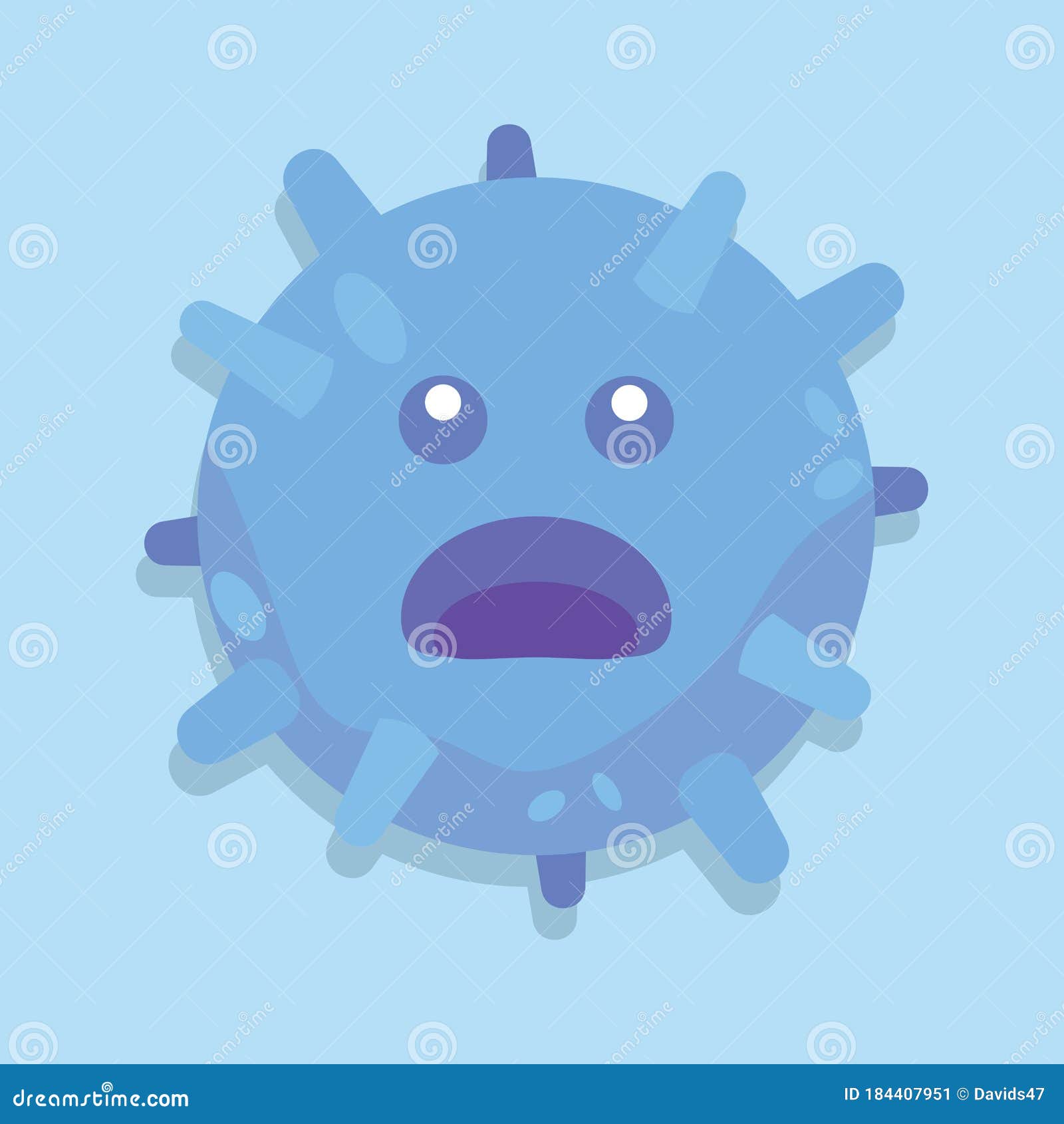 Scared virus cartoon stock vector. Illustration of cartoon - 184407951