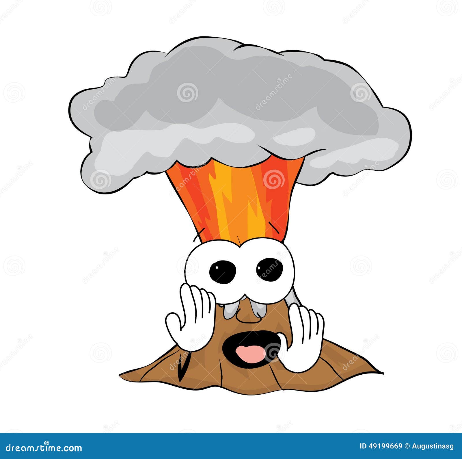 Scared volcano cartoon stock illustration. Illustration of explosion ...