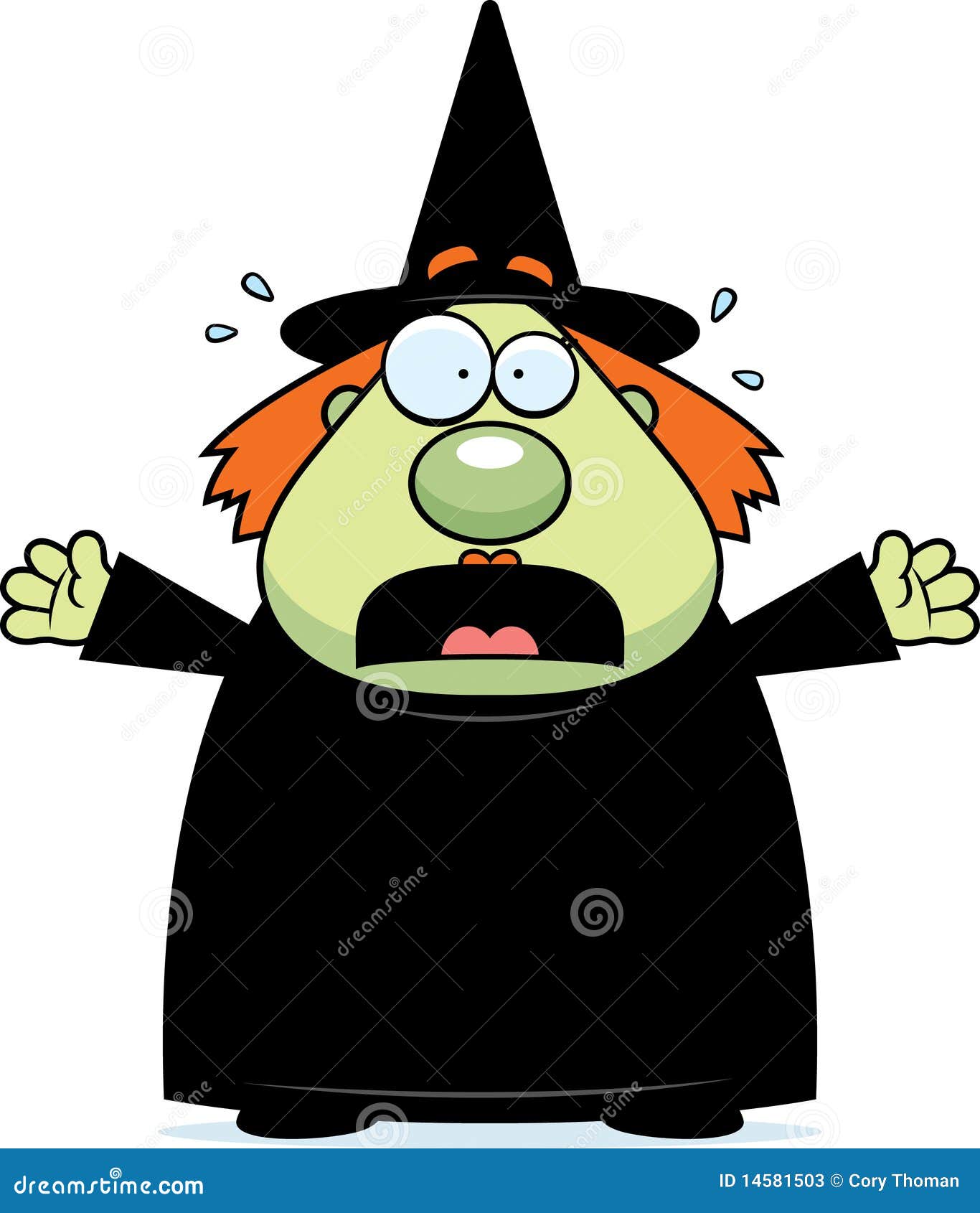 Scared Witch stock vector. Illustration of scared, witch - 14581503