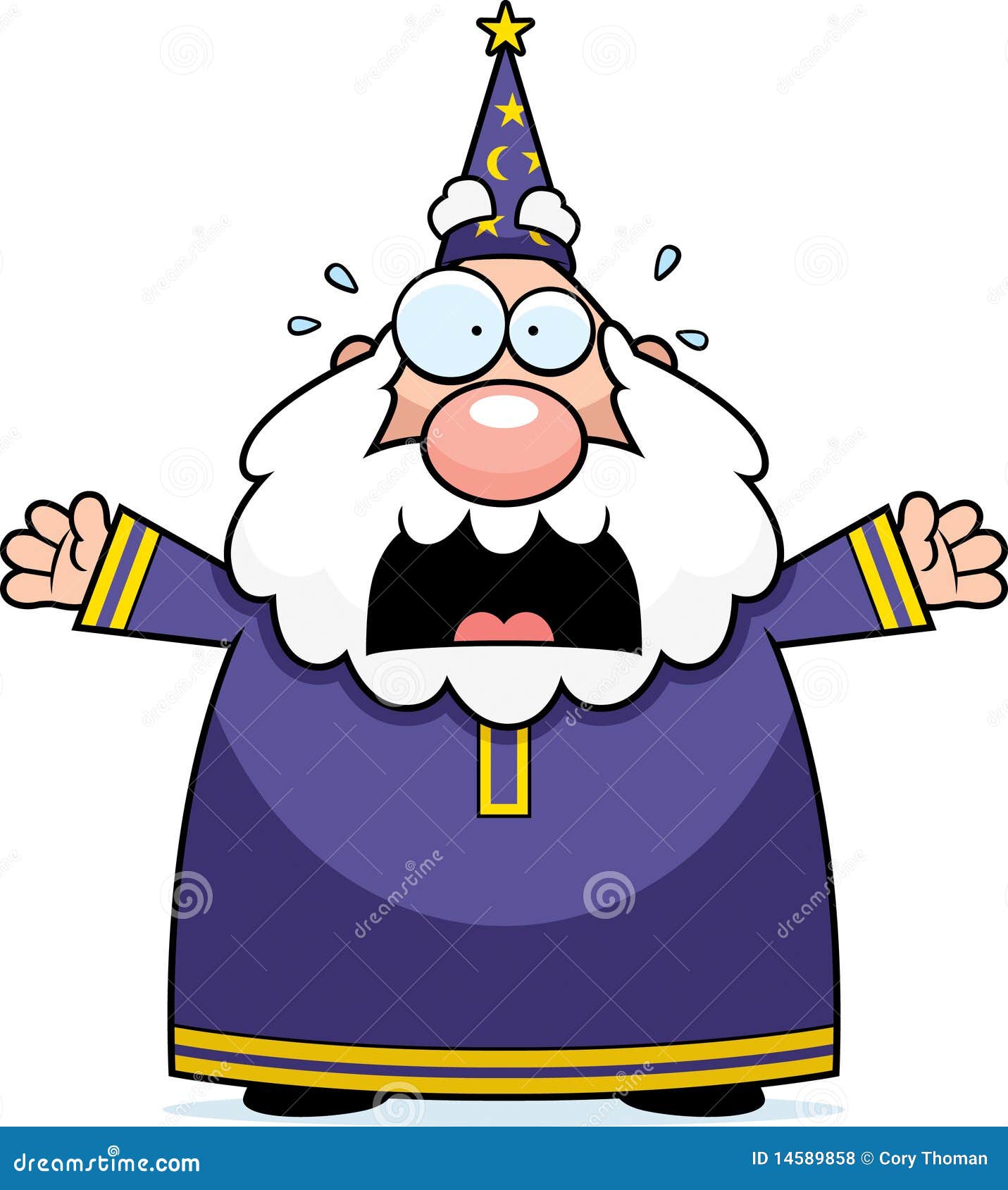 Scared Wizard stock vector. Illustration of fear, cartoon - 14589858