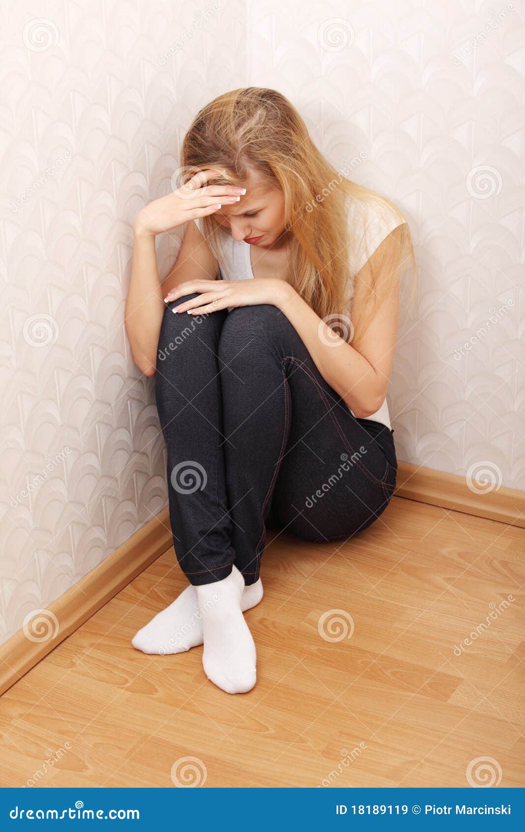 Scared woman stock image. Image of pain, female, issue - 18189119