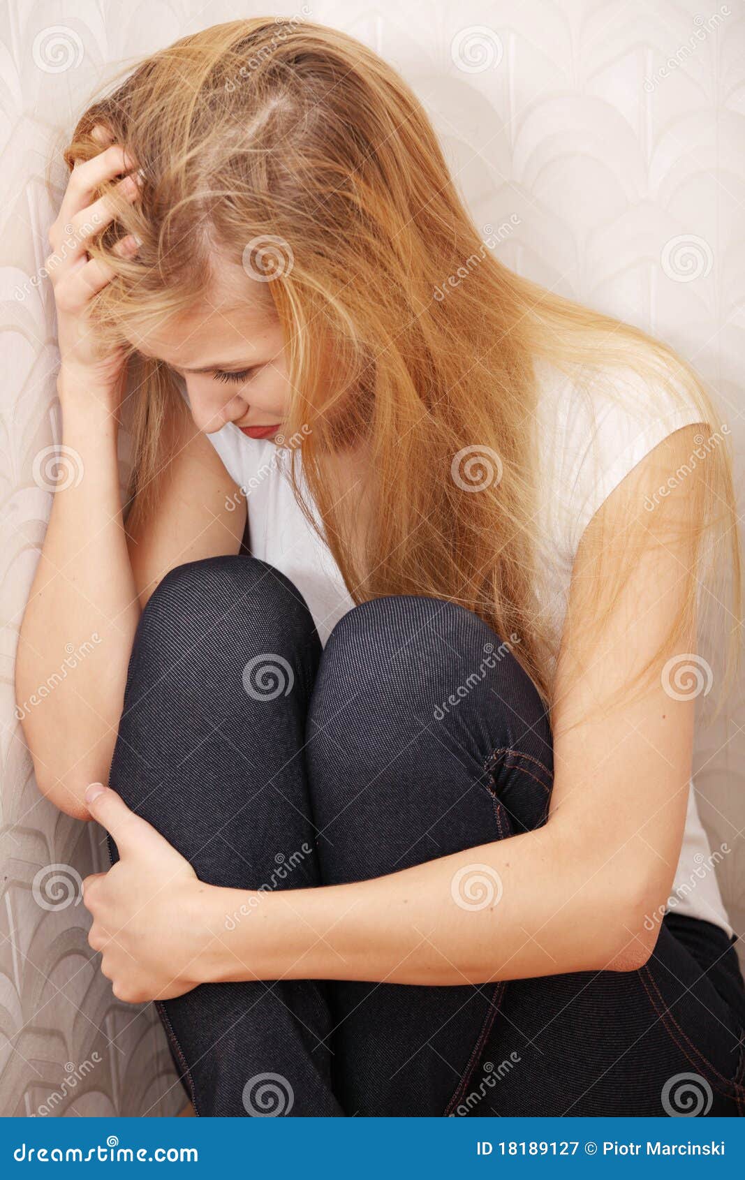 Scared woman stock image. Image of domestic, caucasian - 18189127