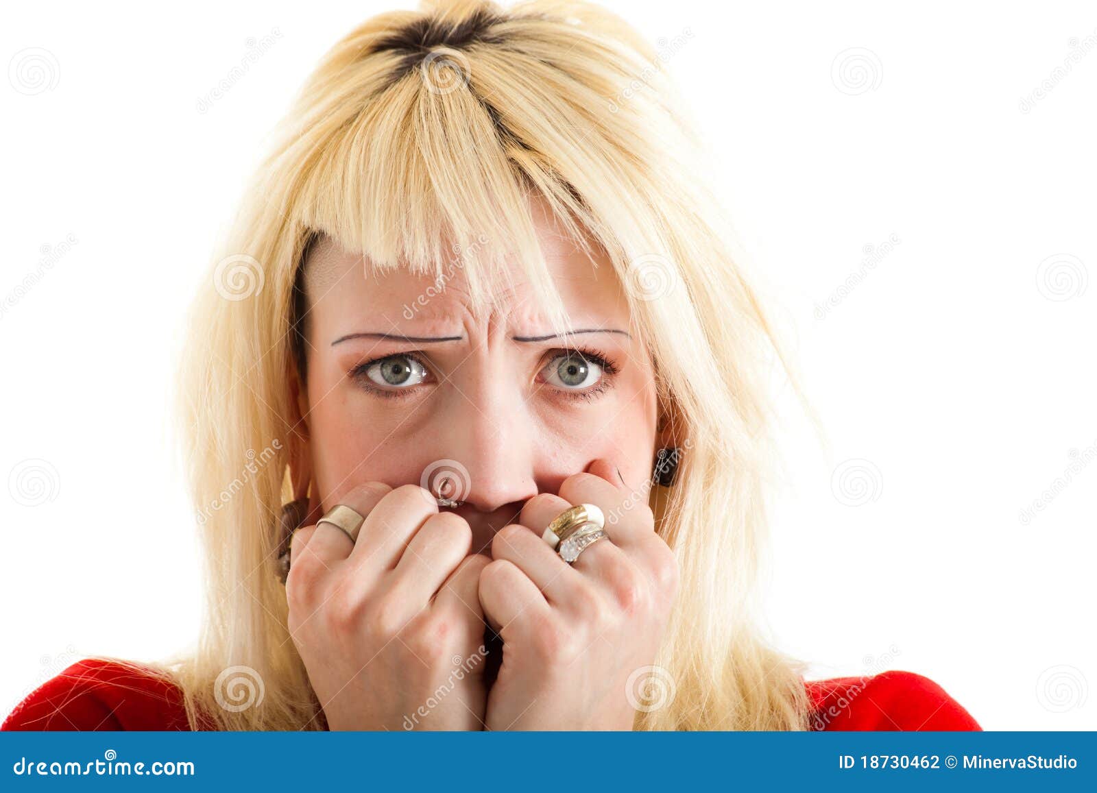 Scared woman stock photo. Image of fear, face, beautiful - 18730462