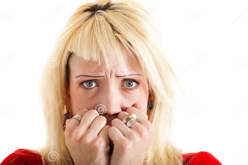Scared woman stock photo. Image of fear, face, beautiful - 18730462