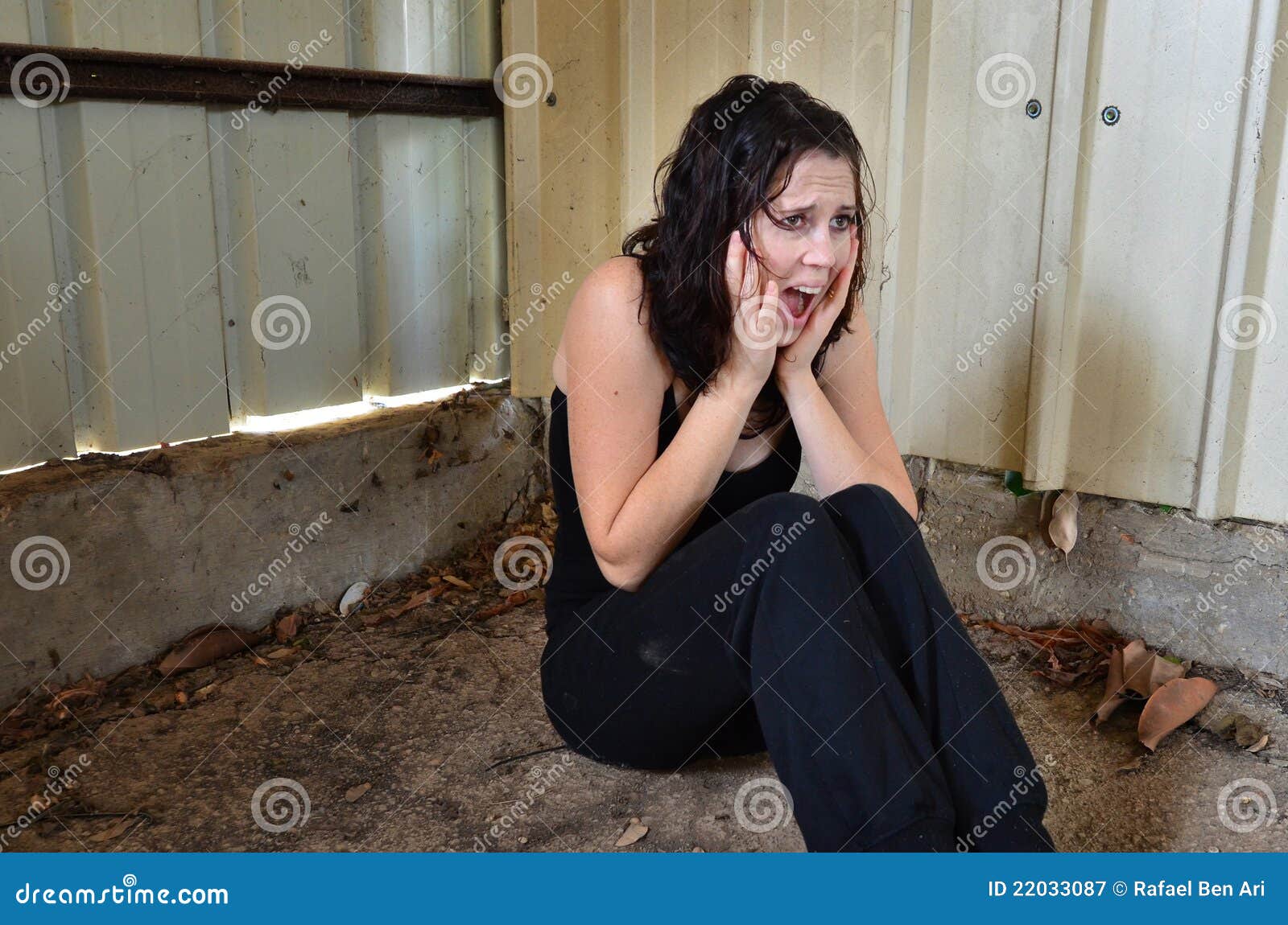 Scared Woman stock image. Image of beat, female, depressed - 22033087
