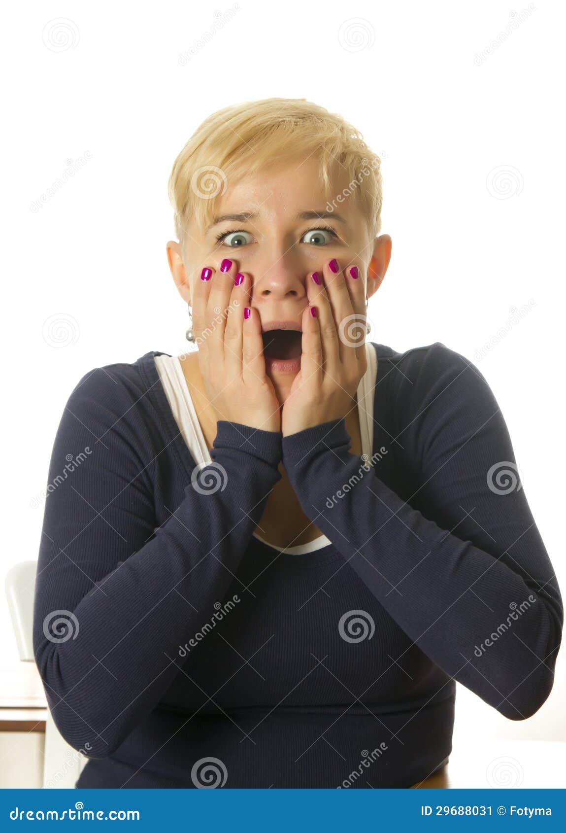 Scared woman stock image. Image of casual, female, afraid - 29688031