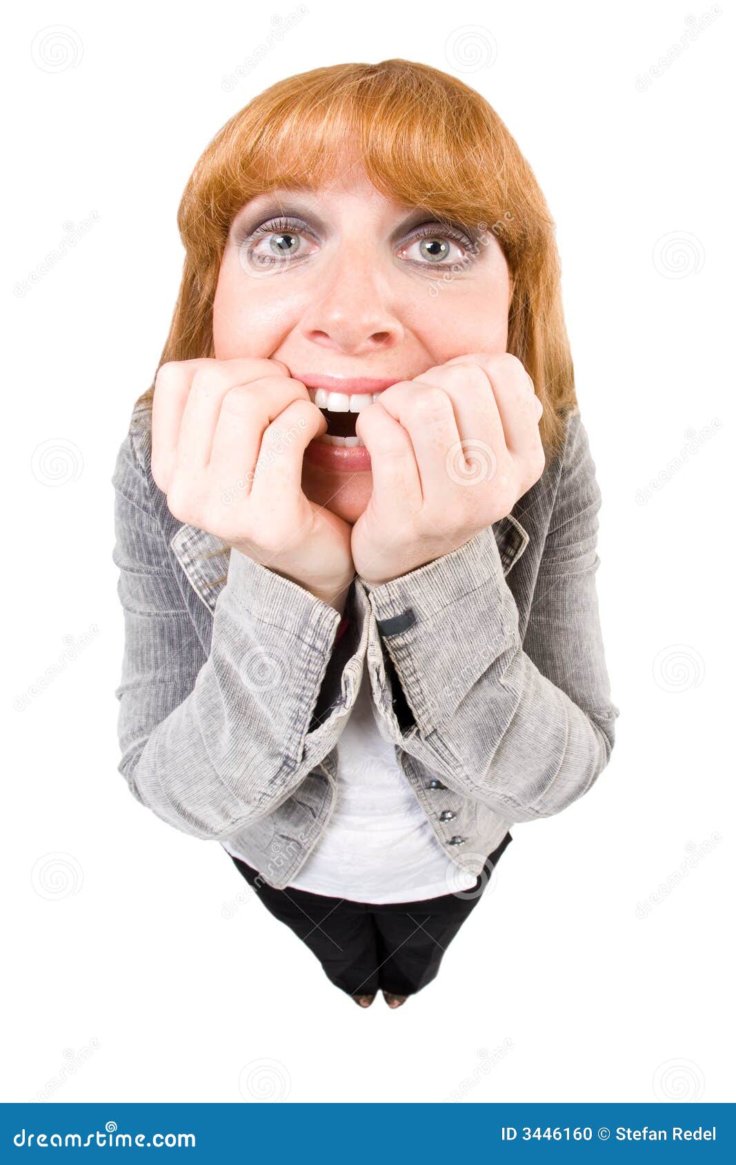 Scared woman stock photo. Image of overreact, distorted - 3446160