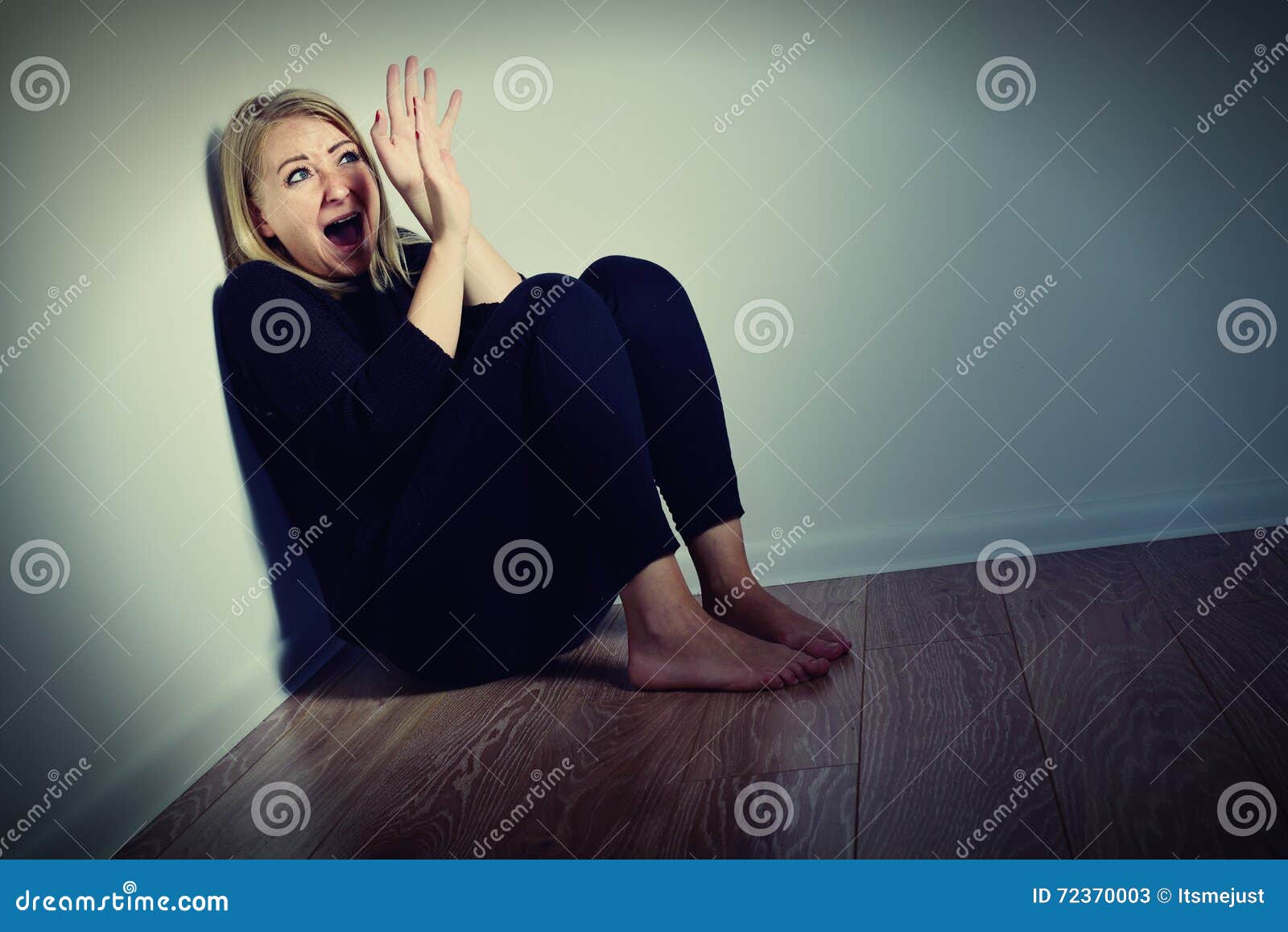 Scared woman. stock image. Image of shout, fear, screaming - 72370003