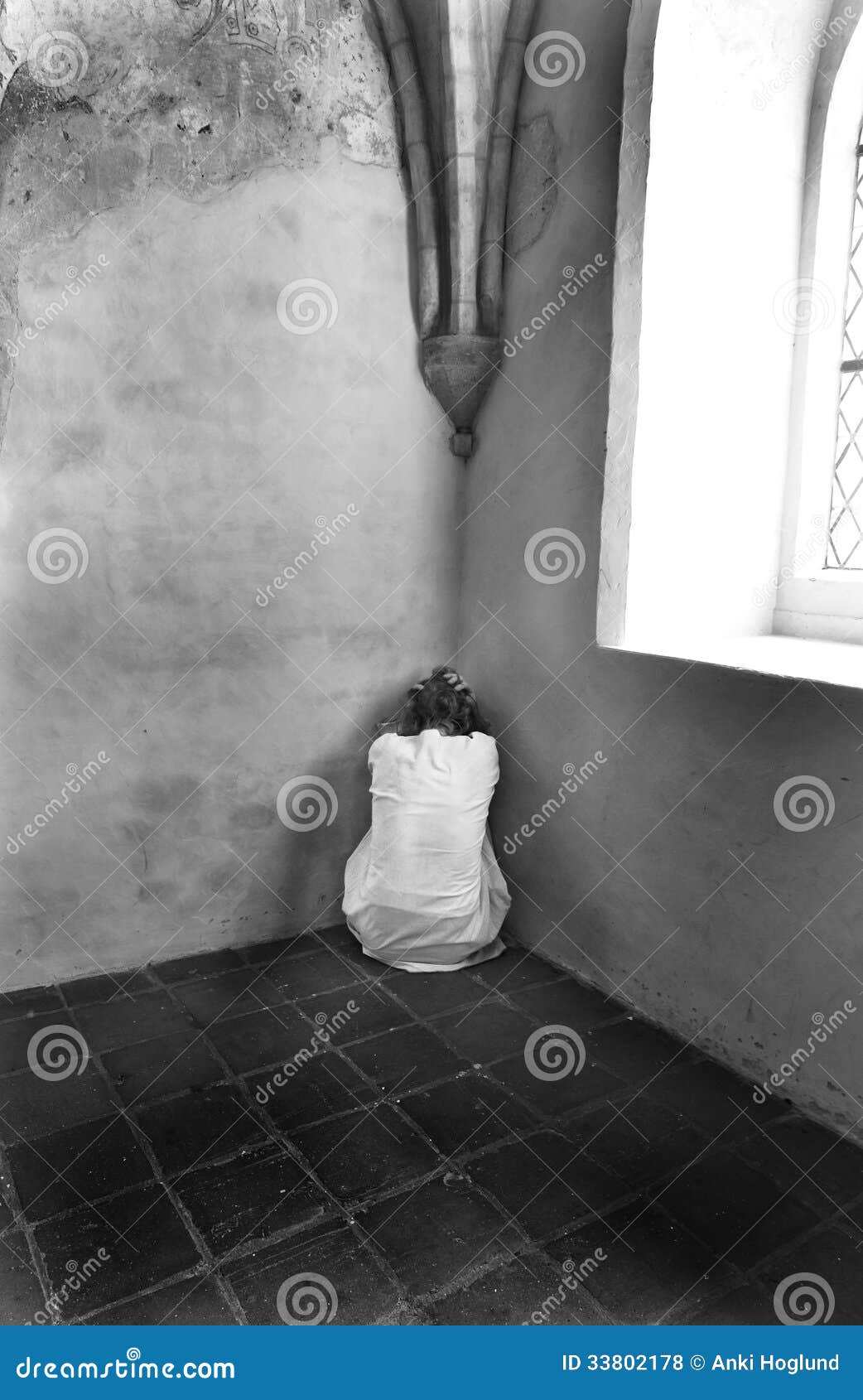 Girl Hiding In Corner