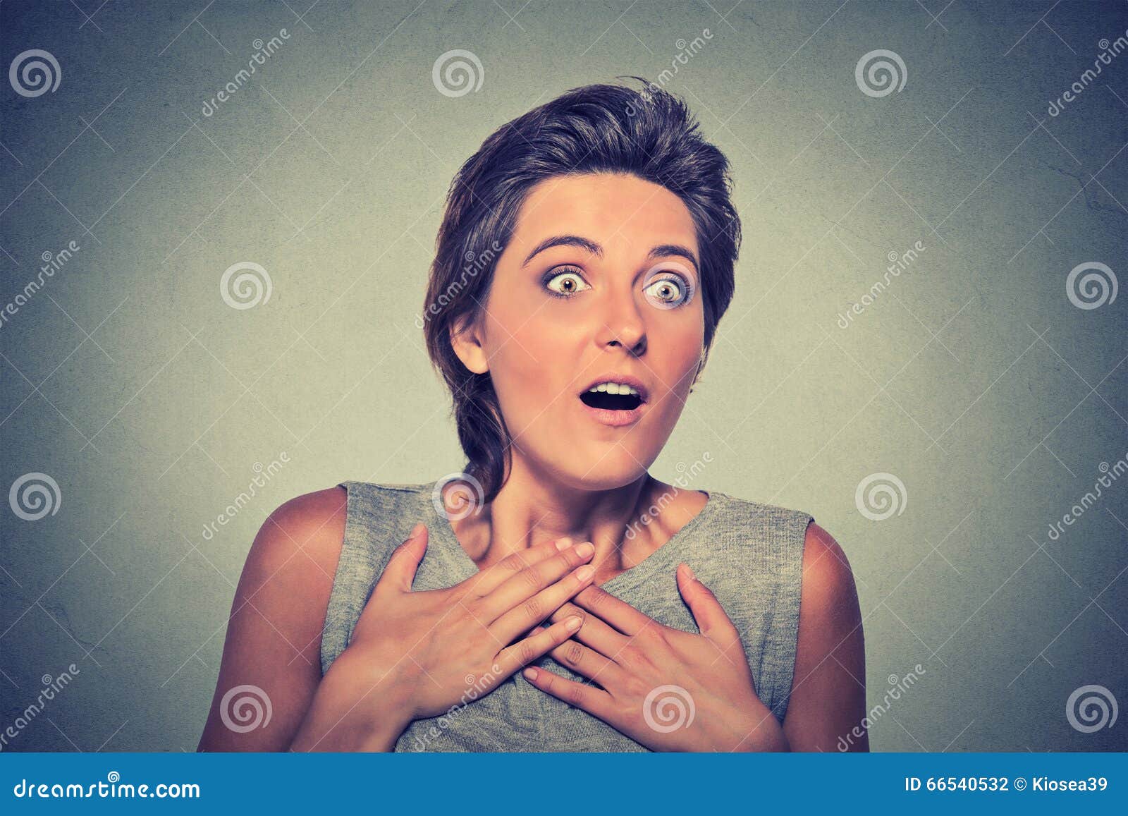 Scared woman stock photo. Image of girl, amazed, afraid - 66540532