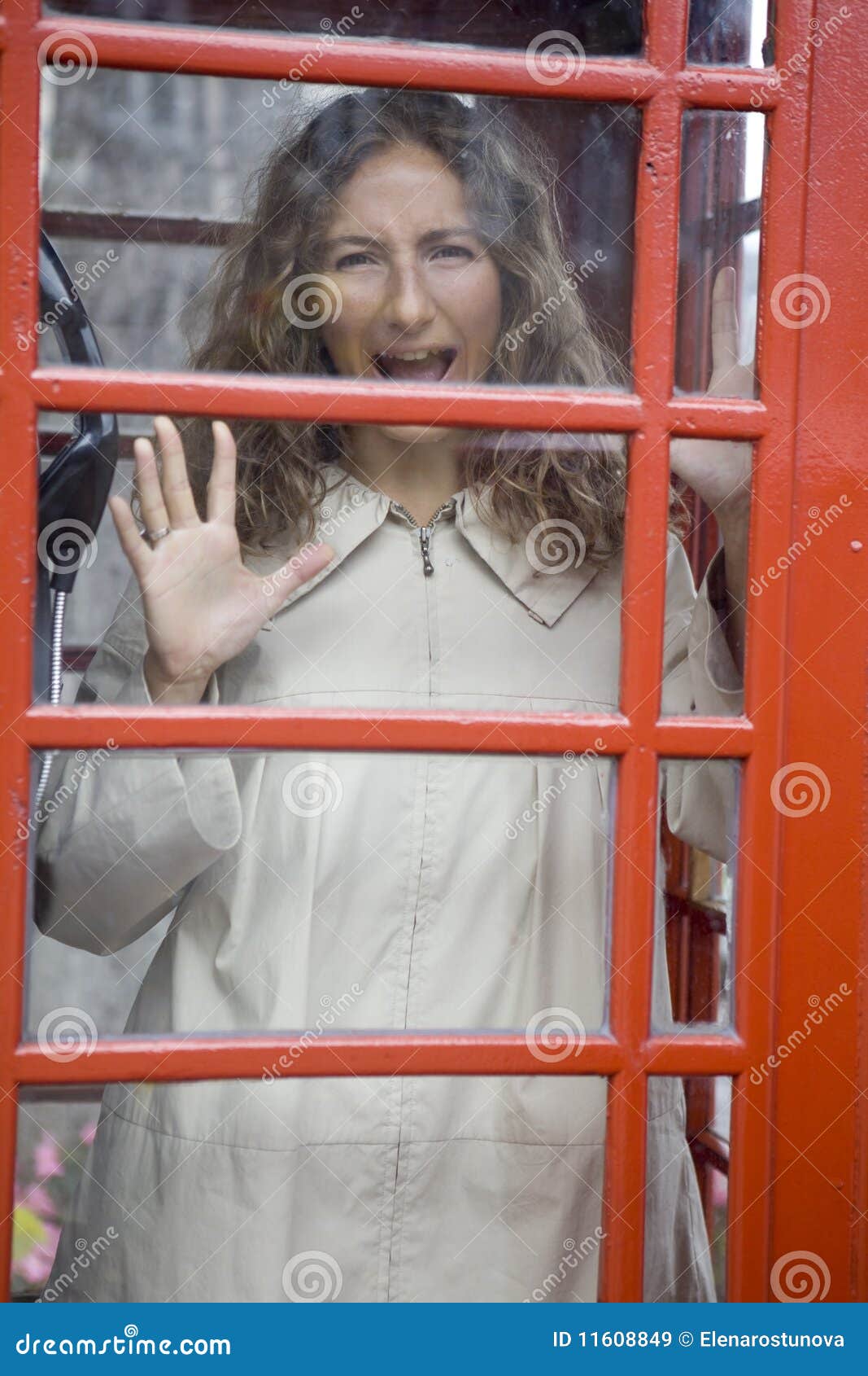 Scared Woman Witn Curl Hair Stock Image - Image of standing, terrible ...